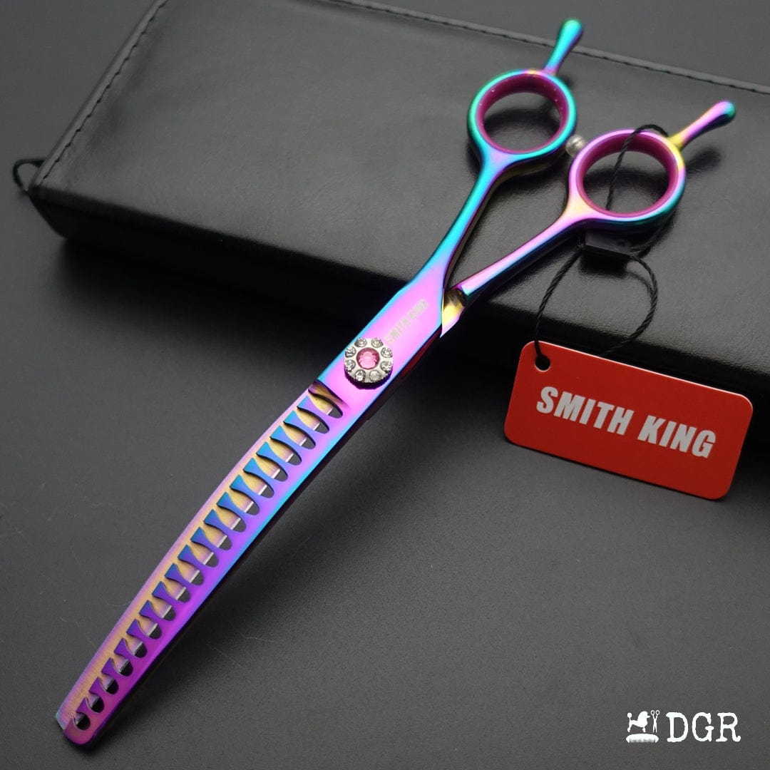 7" Professional Pet Grooming curved chunkers-Rainbow – DogGroomersRock