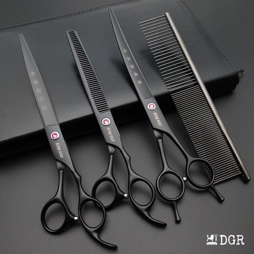 8" Professional Pet Grooming Shears Set-Black-USA warehouse available ...